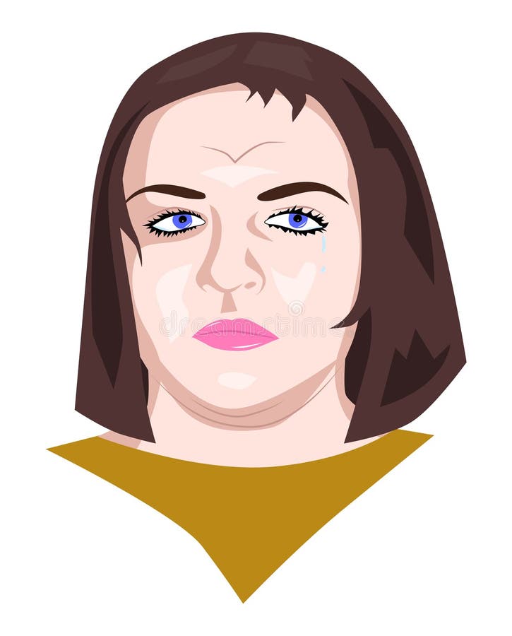 Portrait of a sad woman stock vector. Illustration of cartoon - 27050038