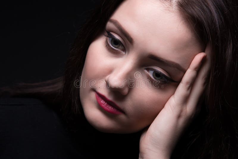Sad Woman Leaned Head Stock Photos - Free & Royalty-Free Stock Photos ...
