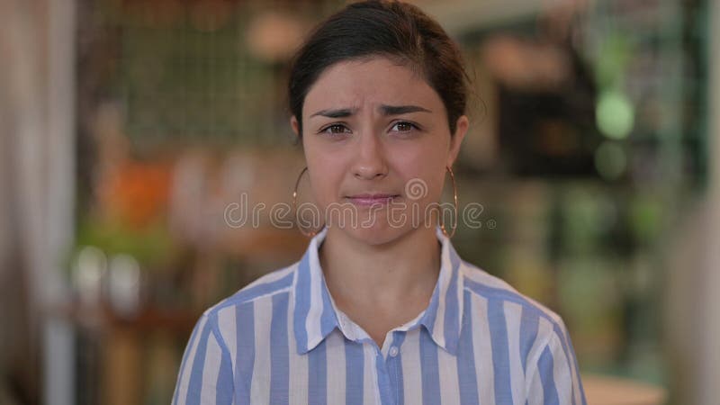 Portrait of Sad Young Indian Woman Crying at the Camera Stock Photo ...