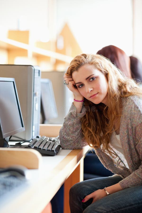 Portrait of a Sad Young Student Posing Stock Image - Image of attitude ...