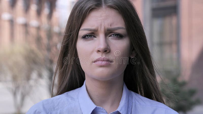 Portrait of Sad Young Woman Looking at Camera Stock Image - Image of ...