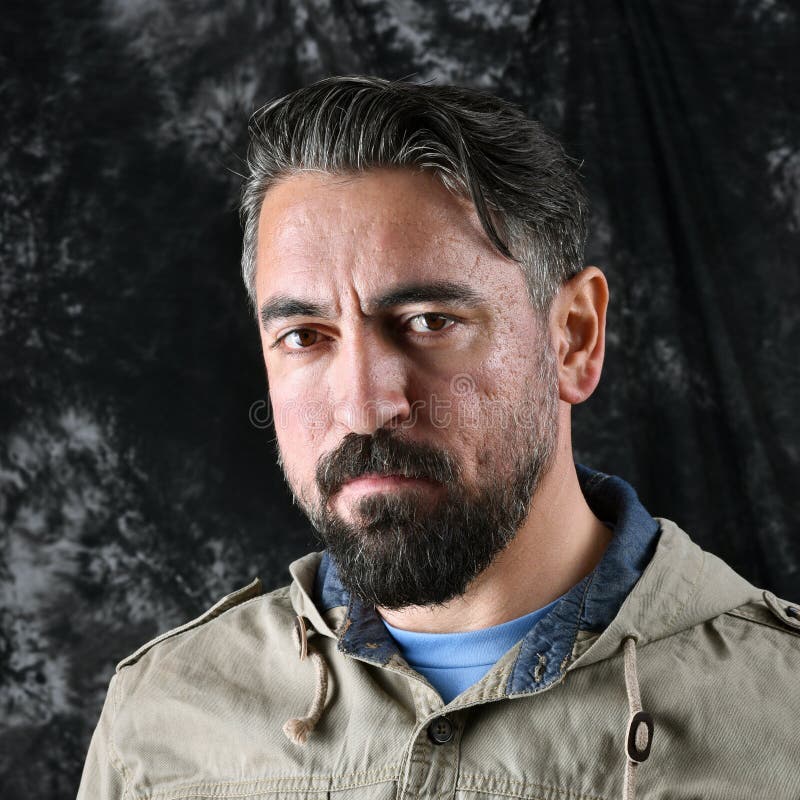 Portrait Of Sadness Man Looking At Camera Stock Photo - Image of ...