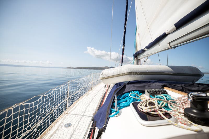 Portrait of Sailing Boat on Open Sea Stock Photo - Image of yachting ...