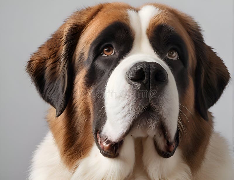 Portrait of the Saint Bernard Dog Stock Illustration - Illustration of ...