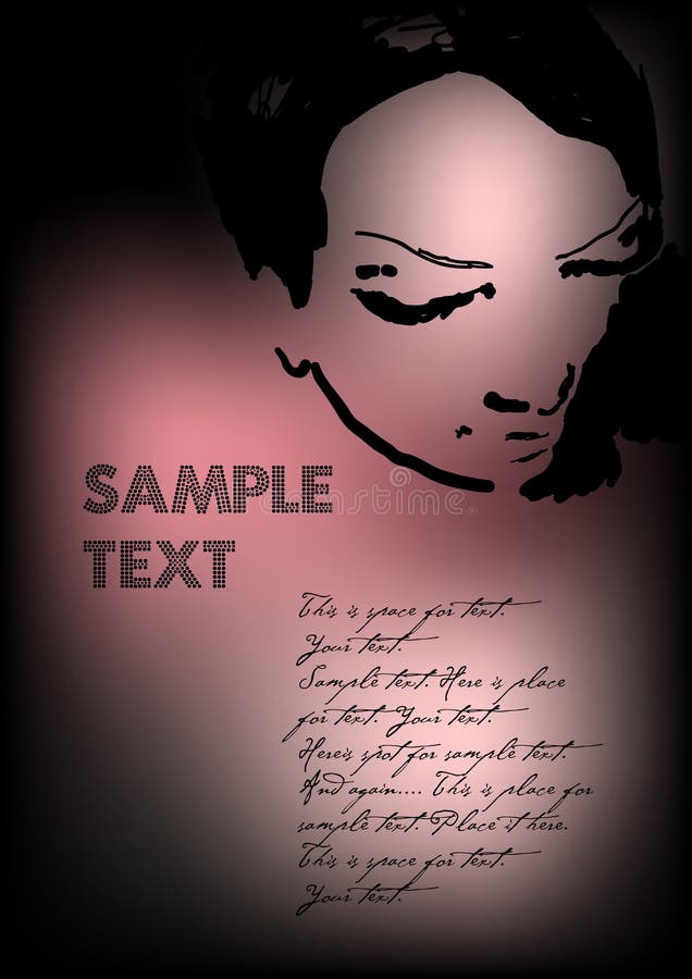 Portrait with Sample Text, Vector Stock Vector - Illustration of face ...