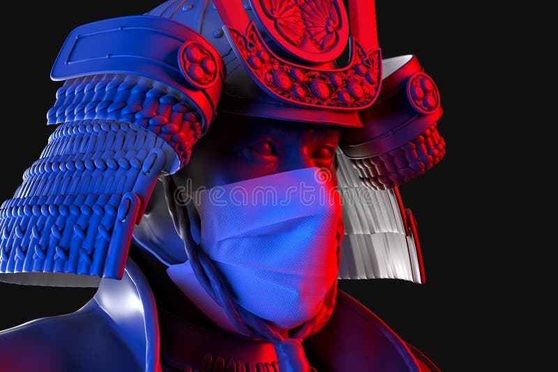 Samurai face mask logo stock vector. Illustration of honor - 61848528