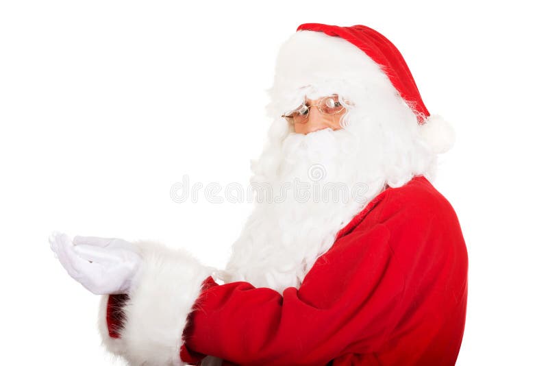 Portrait of Santa Claus with Open Hands Stock Image - Image of hand ...
