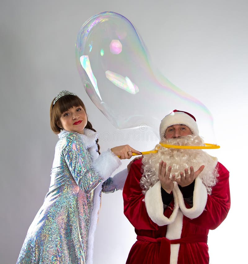 Portrait of Santa Inside the Bubble Stock Image - Image of event ...