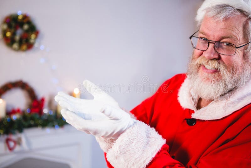 Santa Standing with His Hands Cupped Stock Image - Image of household ...