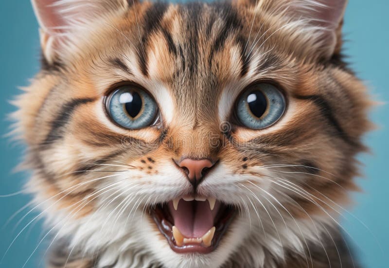 Portrait of a Scared Cat with Wide Open Eyes Stock Photo - Image of ...