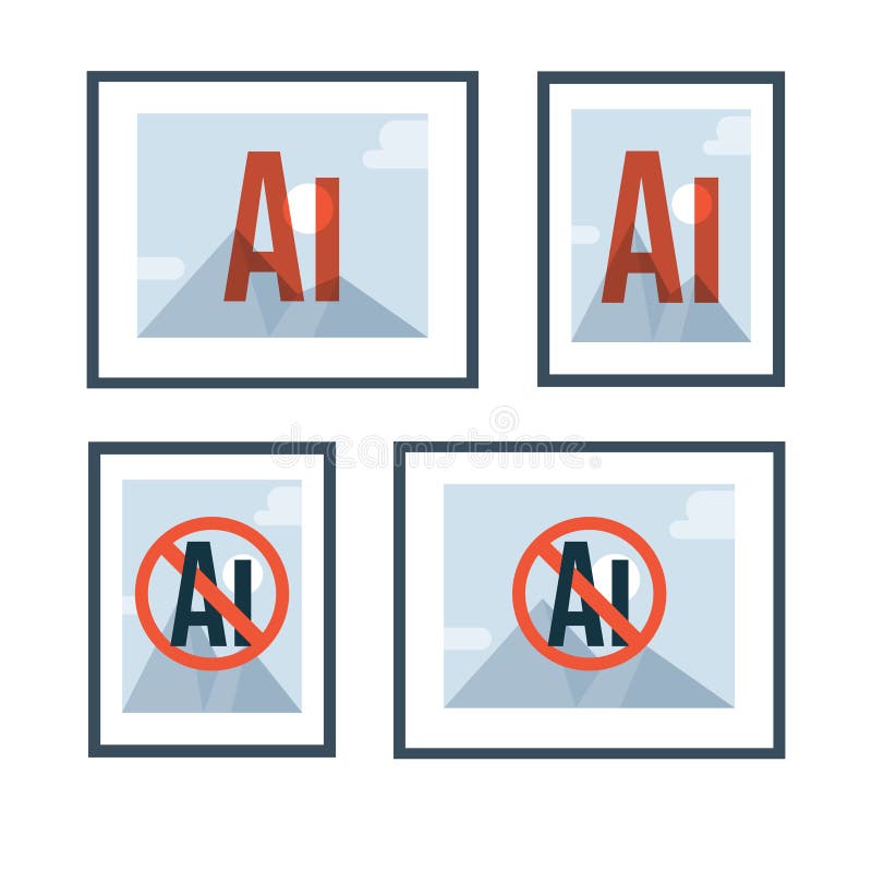 A Portrait of Scenery in a Frame with Text Ai. Isolated Vector ...
