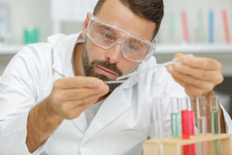 Portrait Science Lab Researcher Stock Photo - Image of examine, mixture ...