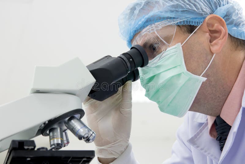Researcher Working with Microscope Stock Photo - Image of equipment ...