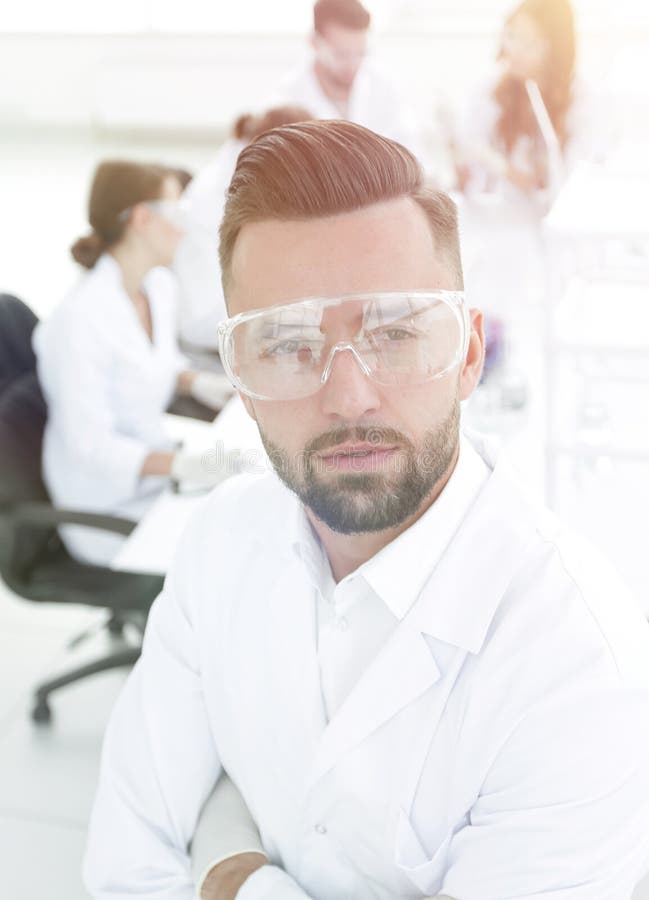 Scientist Microbiologist in the Laboratory Background. Stock Photo ...