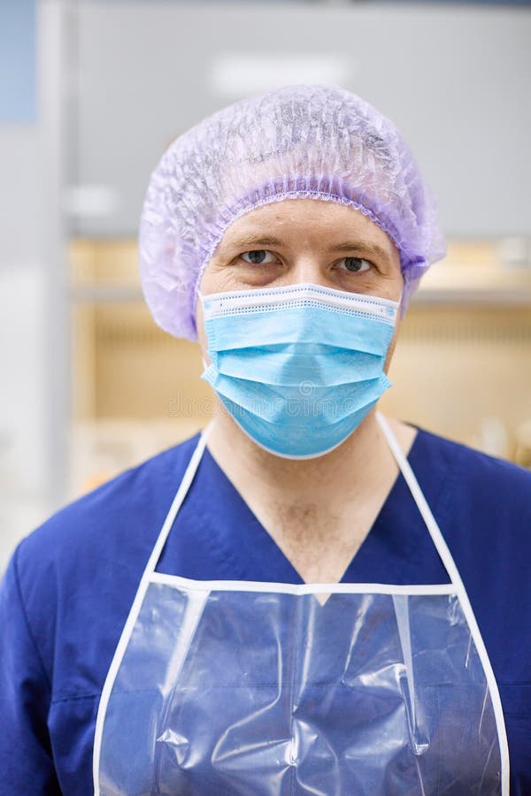 Portrait of a Scientist in a Protective Mask. Close-up Stock Photo ...