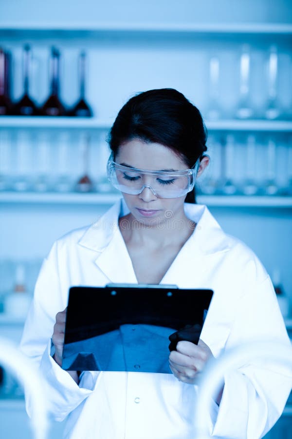 Portrait of a Scientist Taking Notes Stock Image - Image of chemist ...