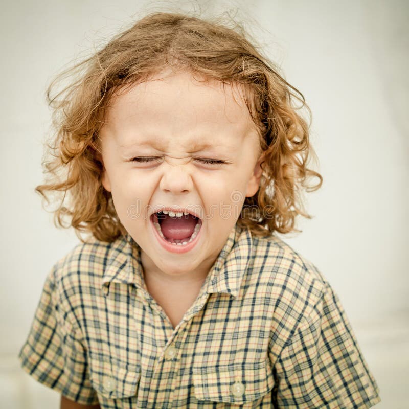 Portrait of a Screaming Little Boy Stock Photo - Image of park ...