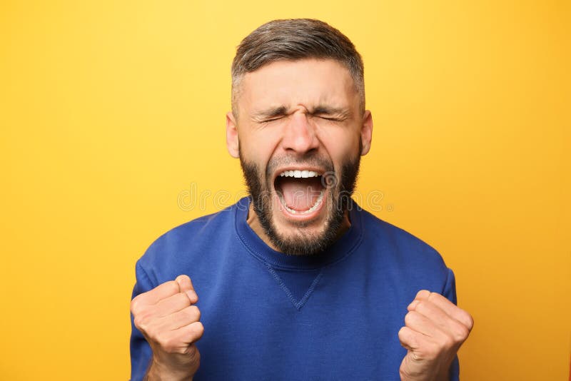 Man screaming stock photo. Image of dramatic, chain, male - 9078834