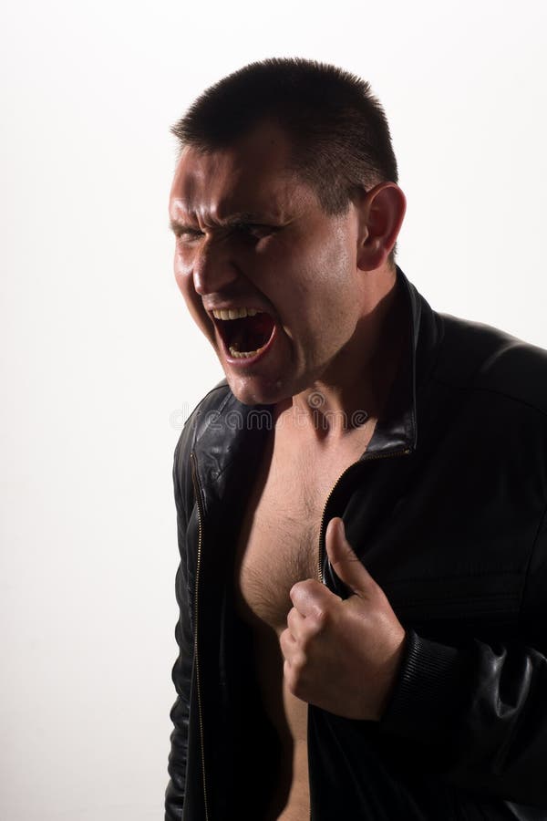 Portrait of a Screaming Man. Stock Photo - Image of stress, pain: 115272940