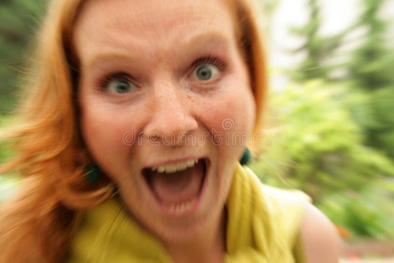 Portrait of Screaming Redhead Girl Stock Photo - Image of face ...