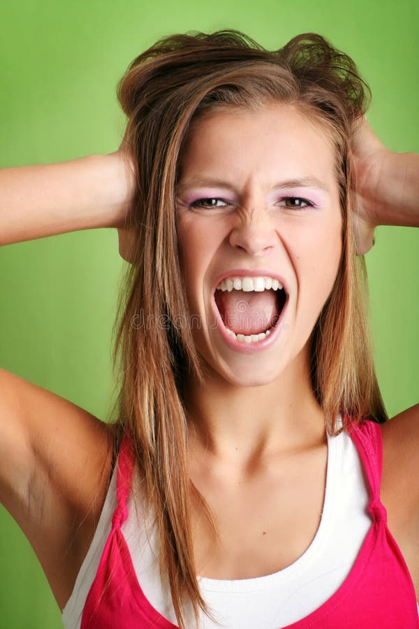 Portrait of a Screaming Woman Stock Photo - Image of happiness, acerbic ...