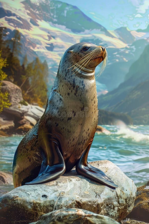 Portrait of a Seal in Nature. Selective Focus Stock Image - Image of ...