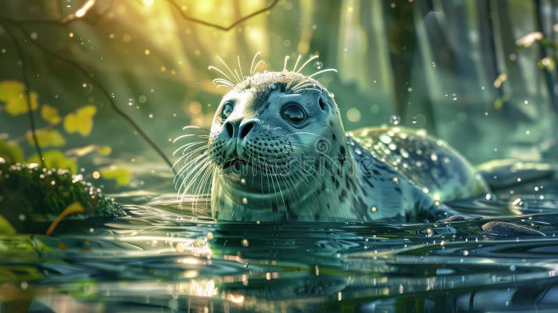 Portrait of a Seal in Nature. Selective Focus Stock Photo - Image of ...