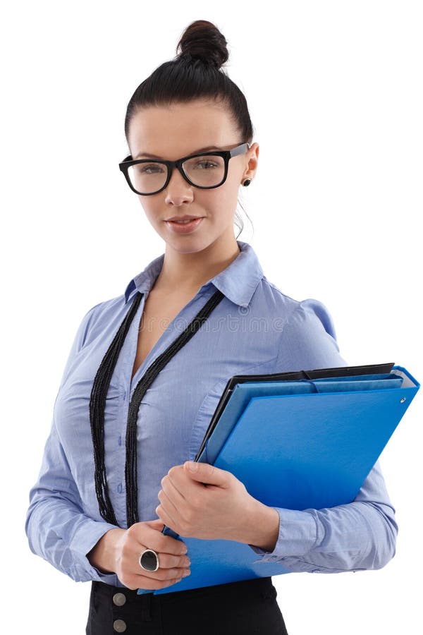 Business woman with folder stock image. Image of adult - 16586895