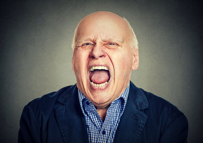 Portrait of Senior Angry Man Stock Image - Image of bossy, expression ...