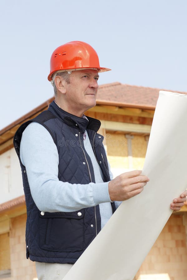 Senior Architect Working in Studio Stock Photo - Image of architect ...