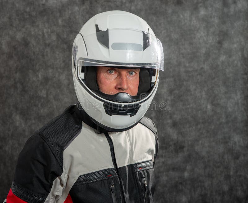 Portrait of Senior Biker with Helmet Stock Photo - Image of elder ...