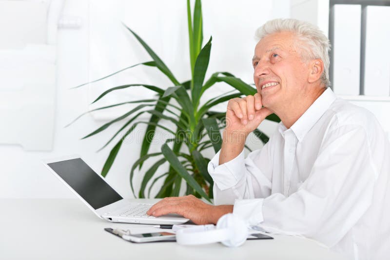 Portrait of Senior Businessman Working Stock Photo - Image of european ... Portrait of Senior Businessman Working Stock Photo - Image of european ...