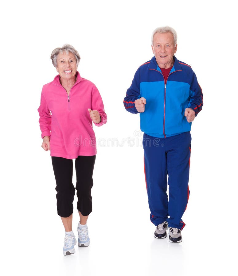 Senior Couple Jogging For Sport Stock Photo - Image of summer, seniors ...