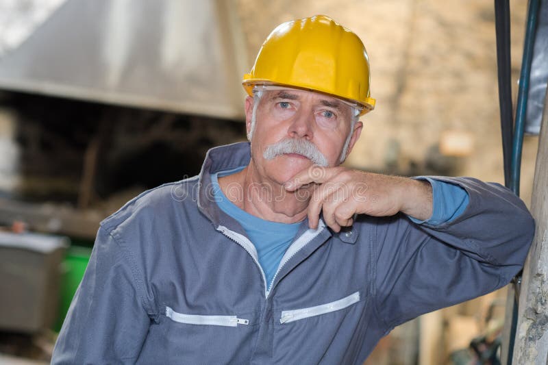 Portrait Senior Engineer Man Stock Image - Image of architecture, crane ...