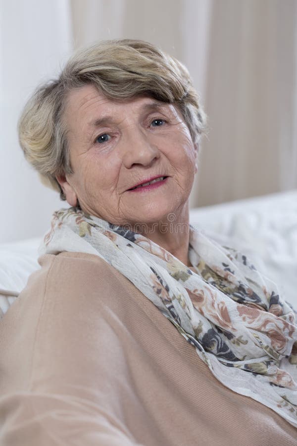Portrait of Senior Happy Lady Stock Photo - Image of loneliness, lonely ...