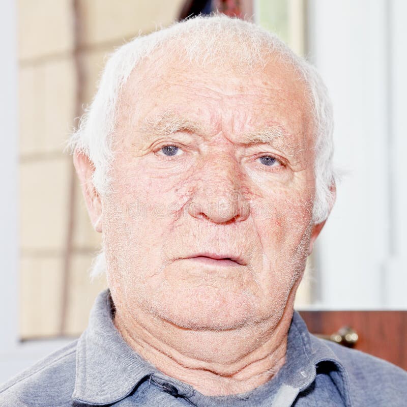Portrait of old hoary man stock image. Image of shoulders - 28733605