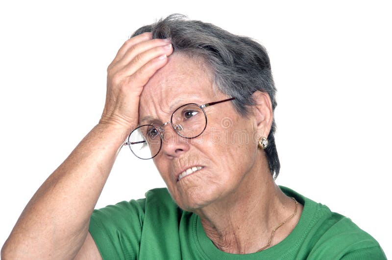 Forgetful elderly woman stock image. Image of doubt, portrait - 16016091