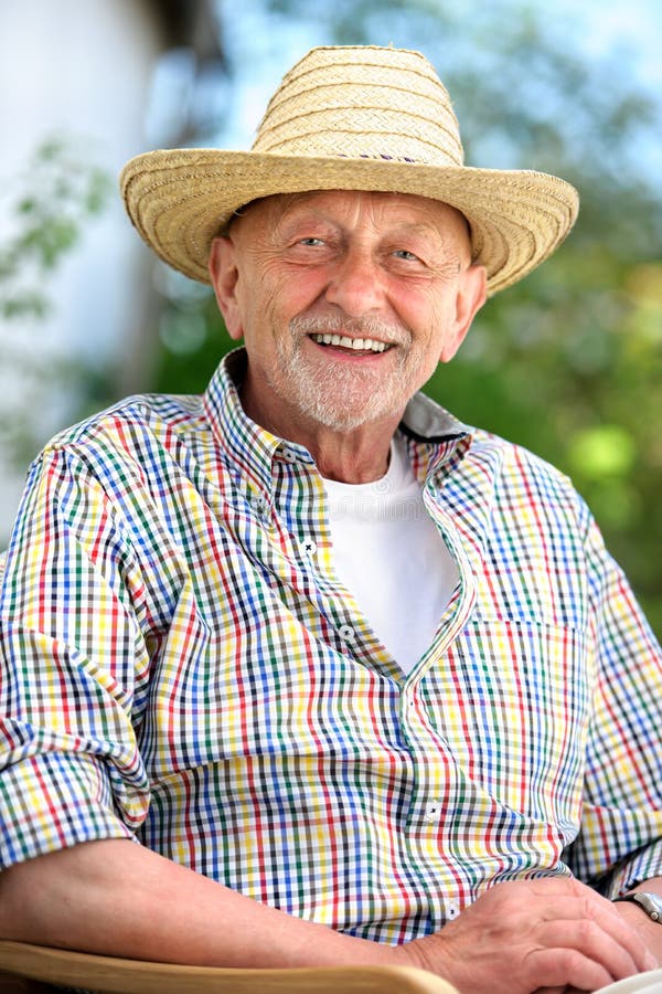 Portrait of a Happy Senior Man Smiling Stock Image - Image of male ...