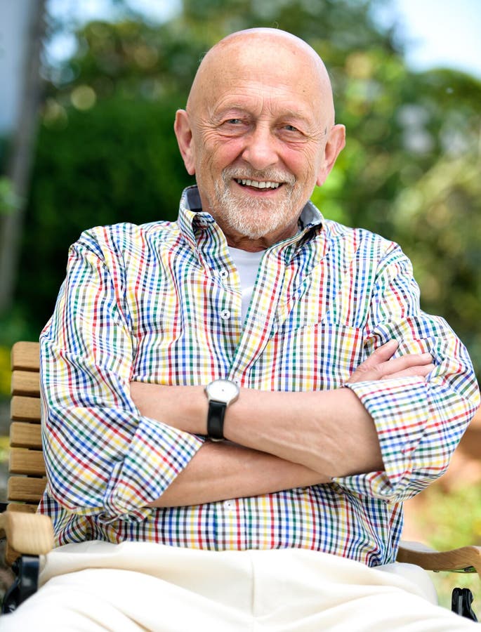 Portrait of a Happy Senior Man Smiling Stock Image - Image of male ...