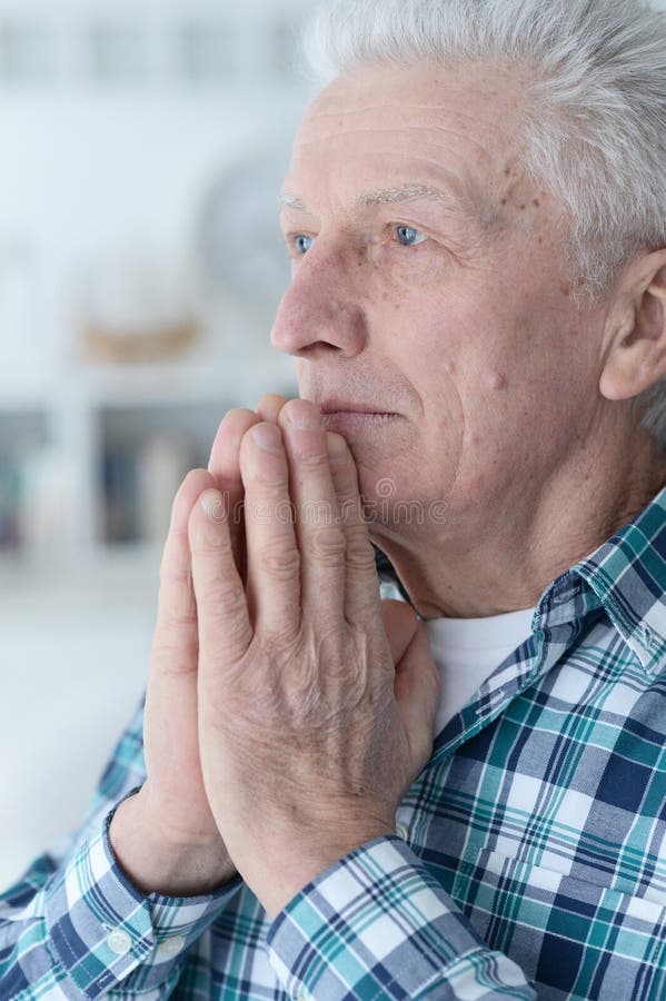 Senior man praying stock image. Image of manly, life - 106327127