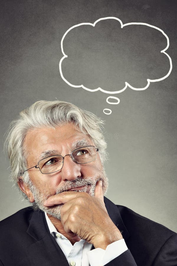 Portrait of a Senior Man Thinking Stock Photo - Image of business ...