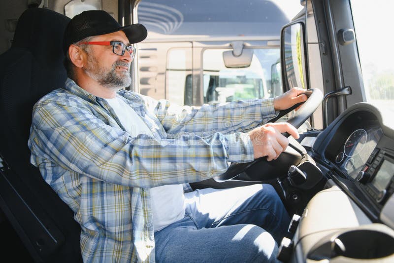 Truck Driver Standing by His Lorry Stock Image - Image of ...