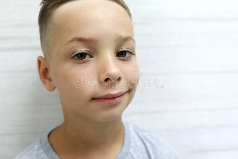 Portrait of serious kid stock image. Image of indoors - 159138093