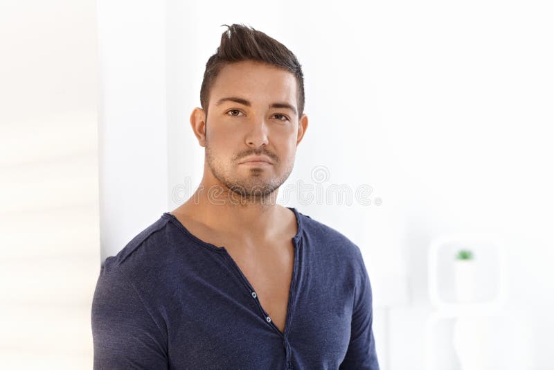 Portrait of Serious Looking Young Man Stock Image - Image of 2530 ...