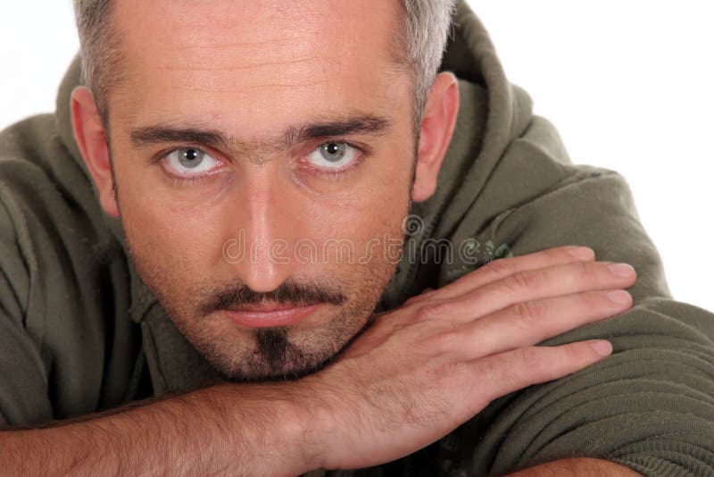Portrait of Serious Man stock photo. Image of beard, horizontal - 1422902