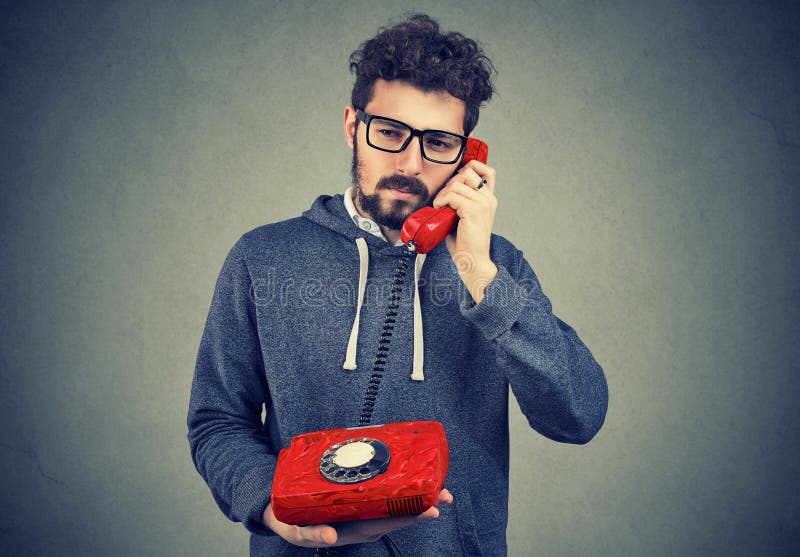 Serious Man Having a Difficult Phone Call Stock Image - Image of male ...