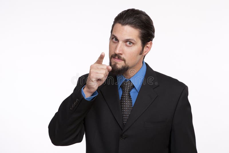 Portrait of a Serious Young Businessman Pointing at Camera Stock Image ...