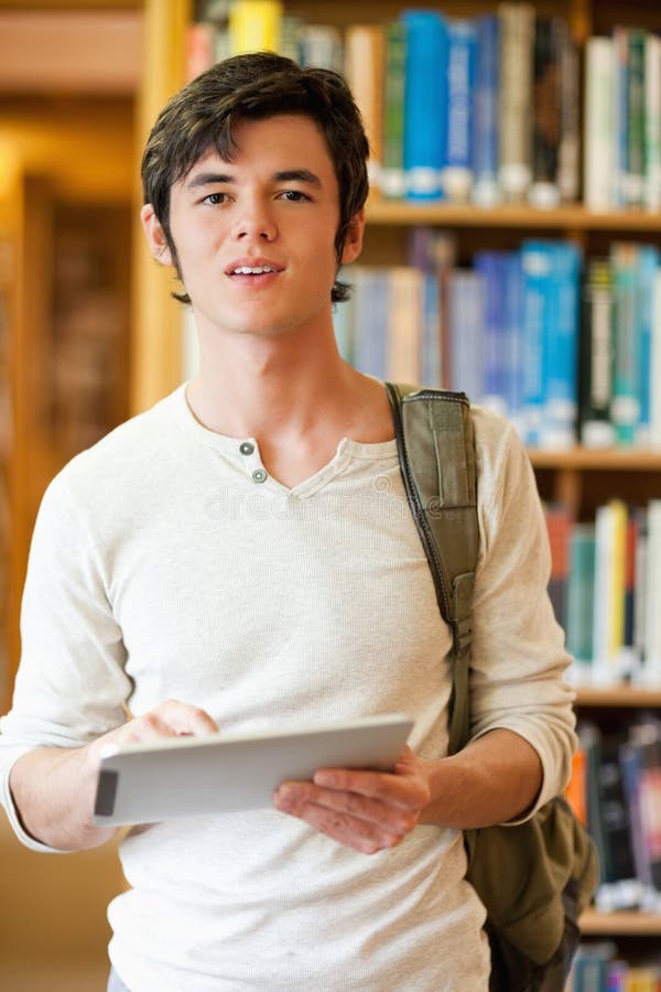 Portrait of a Serious Young Student Stock Image - Image of studying ...