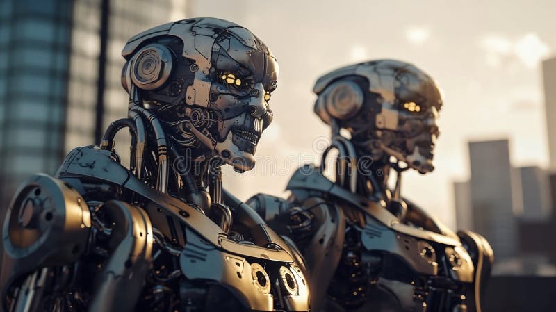 Portrait of Several Ultra-modern Combat Robots Stock Image - Image of ...
