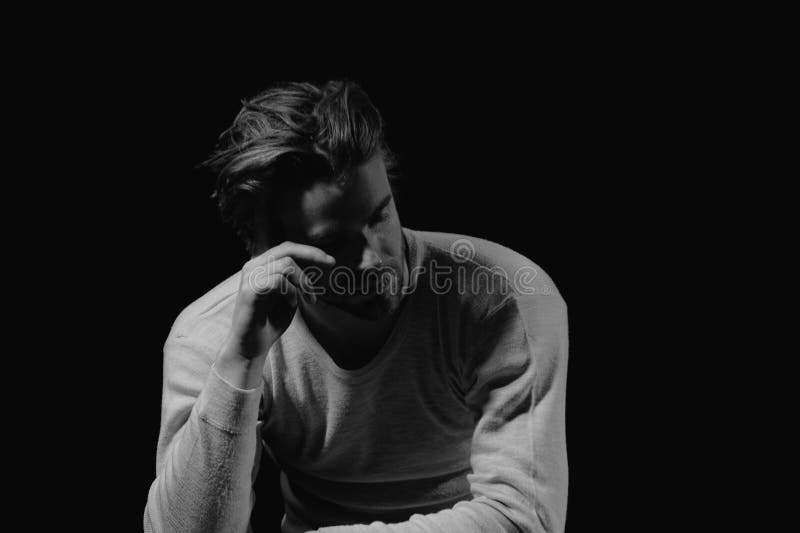 Portrait of Man on Black Studio. Stock Photo - Image of masculine ...